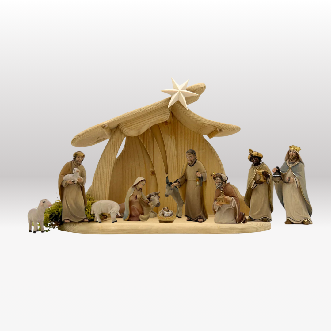 NATIVITY SET WITH STABLE HOLY NIGHT SMALL (11 FIGURES) - ARTIS