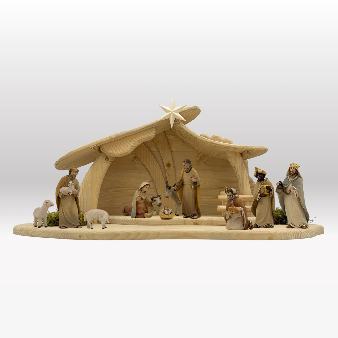 NATIVITY SET WITH WITH STABLE HOLY NIGHT DARK (11 FIGURES) - ARTIS