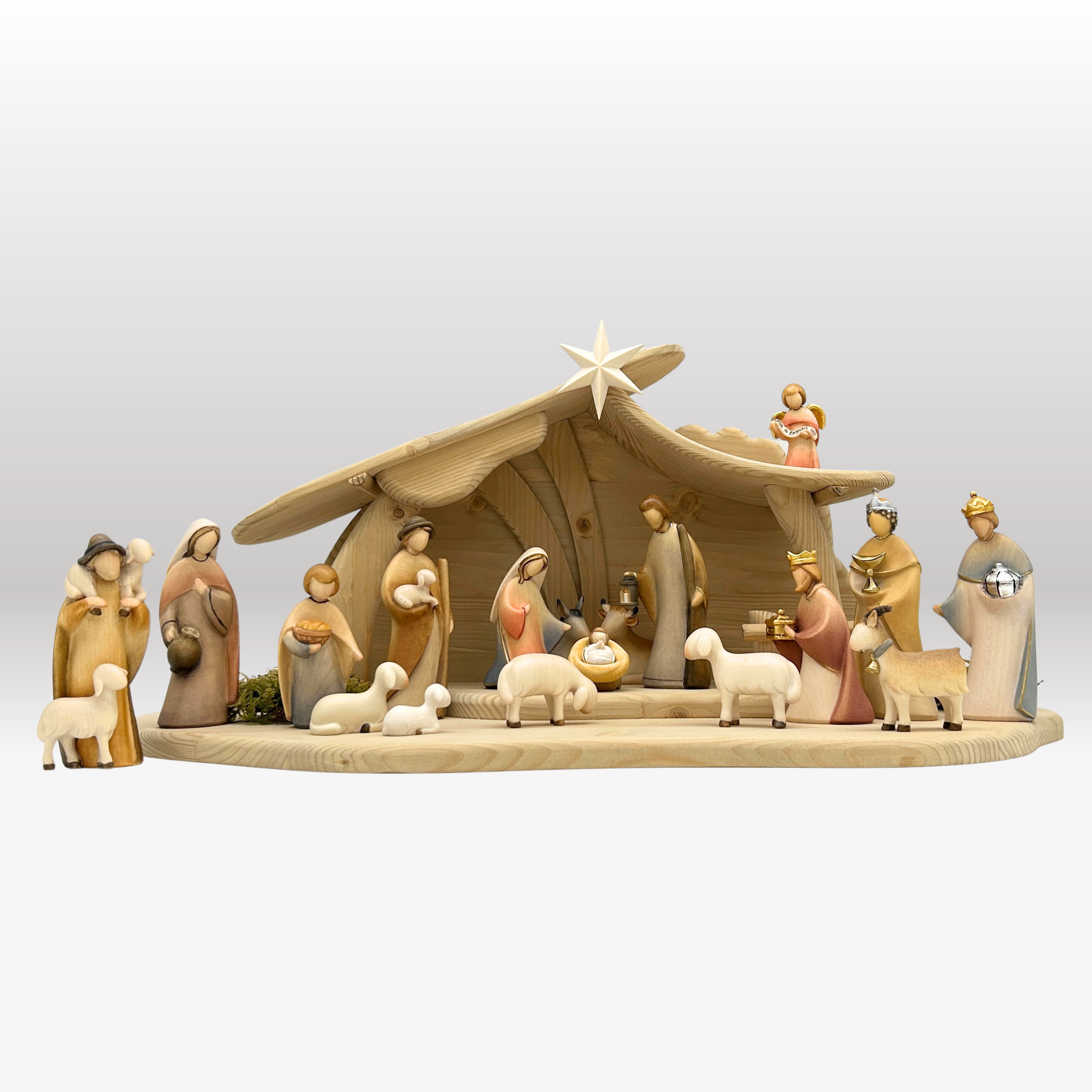 Nativity set with stable Holy Night large (18 figures) - Leonardo