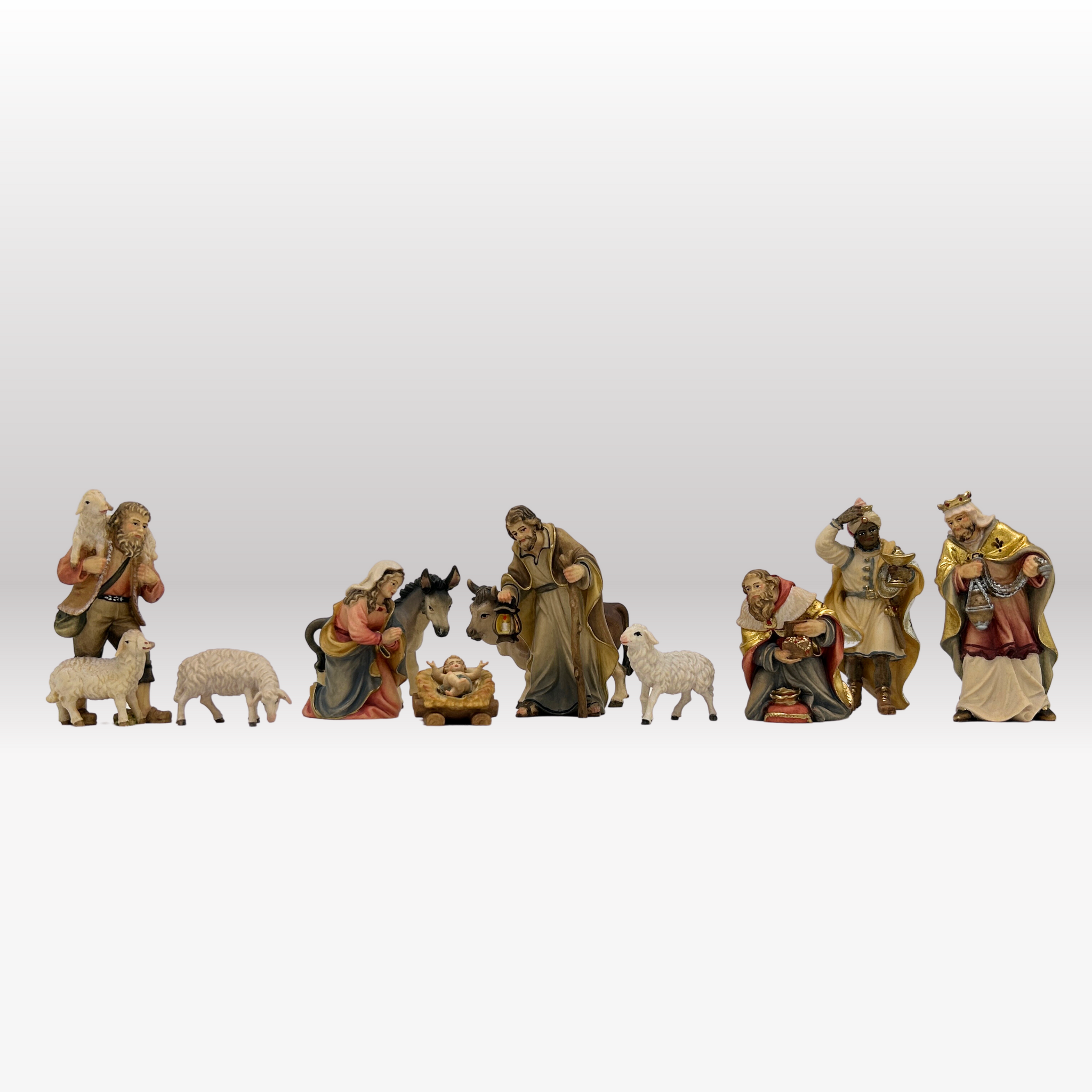 Nativity figures set without stable (11 figures) - Tyrolese nativity I ...