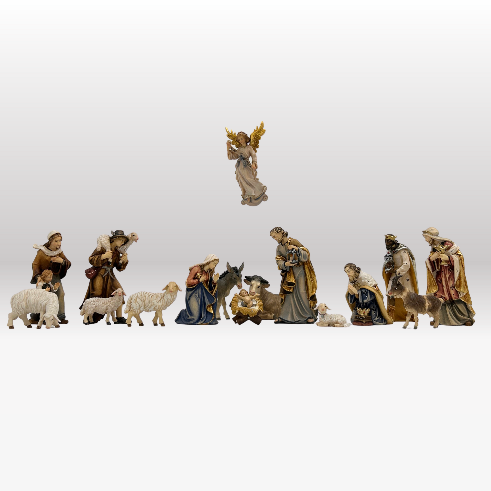Nativity figures set without stable (15 figures) - Kostner nativity I ...