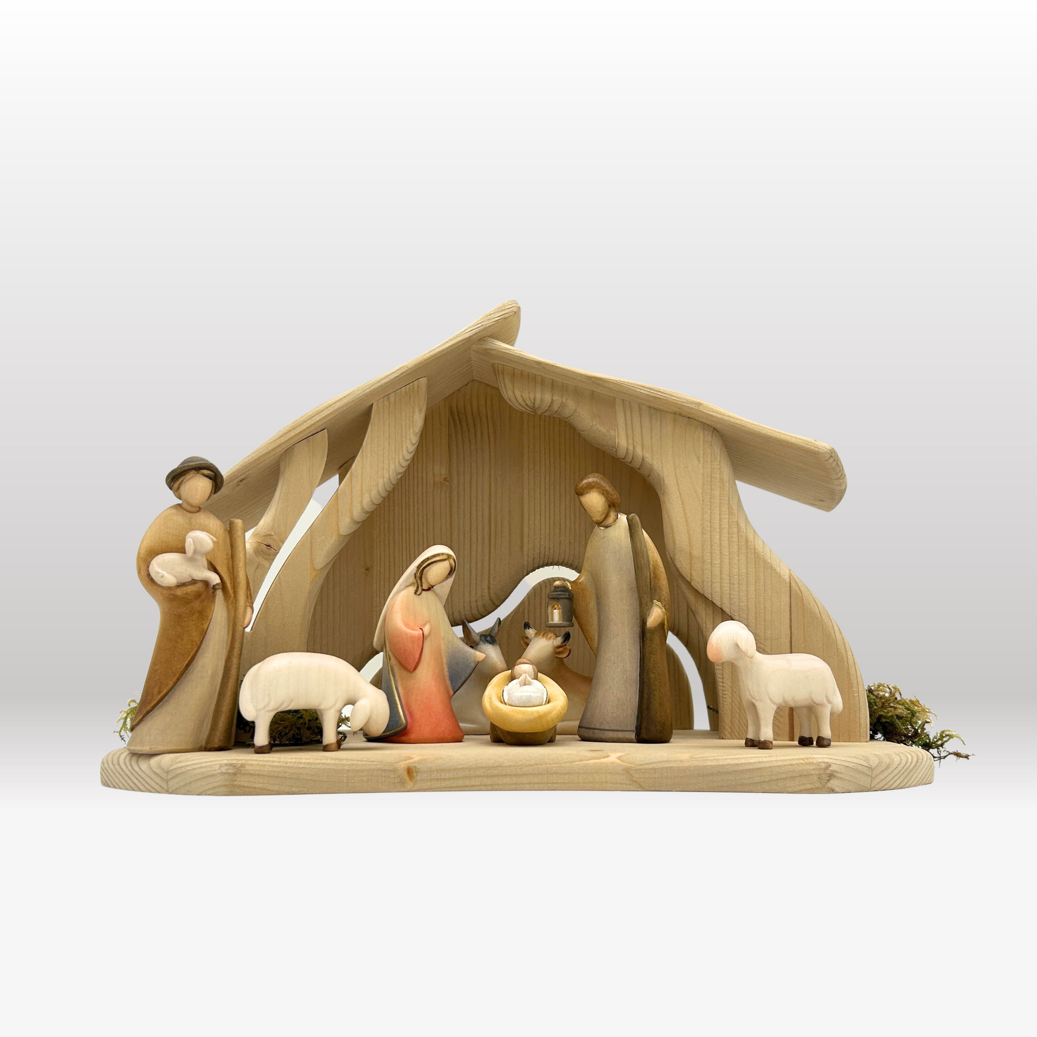 Nativity figures set with stable "Love of home" small 8 fig. - Leonardo