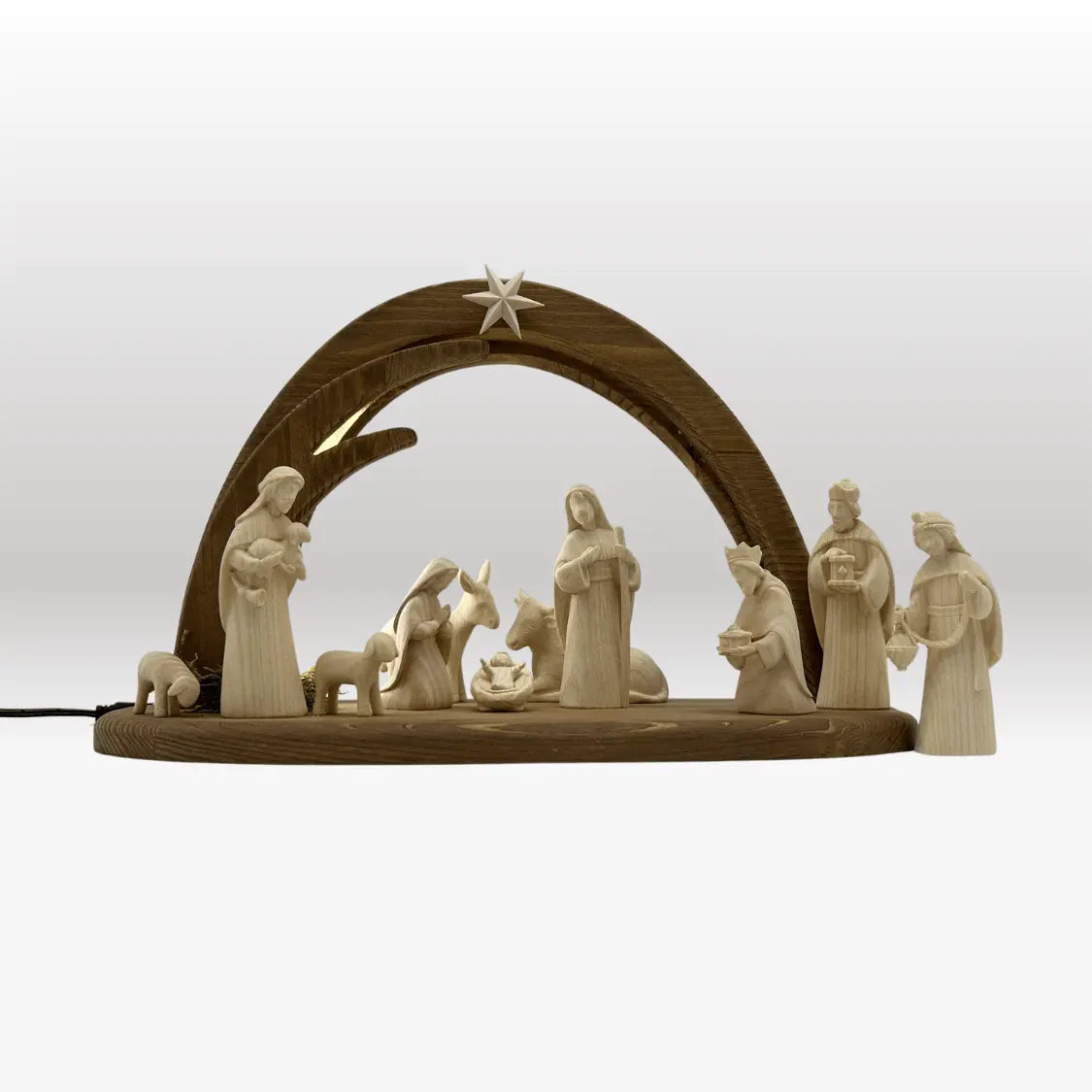 NATIVITY FIGURES SET WITH STABLE LEONARDO (11 FIGURES) - AKANTUS NATIVITY