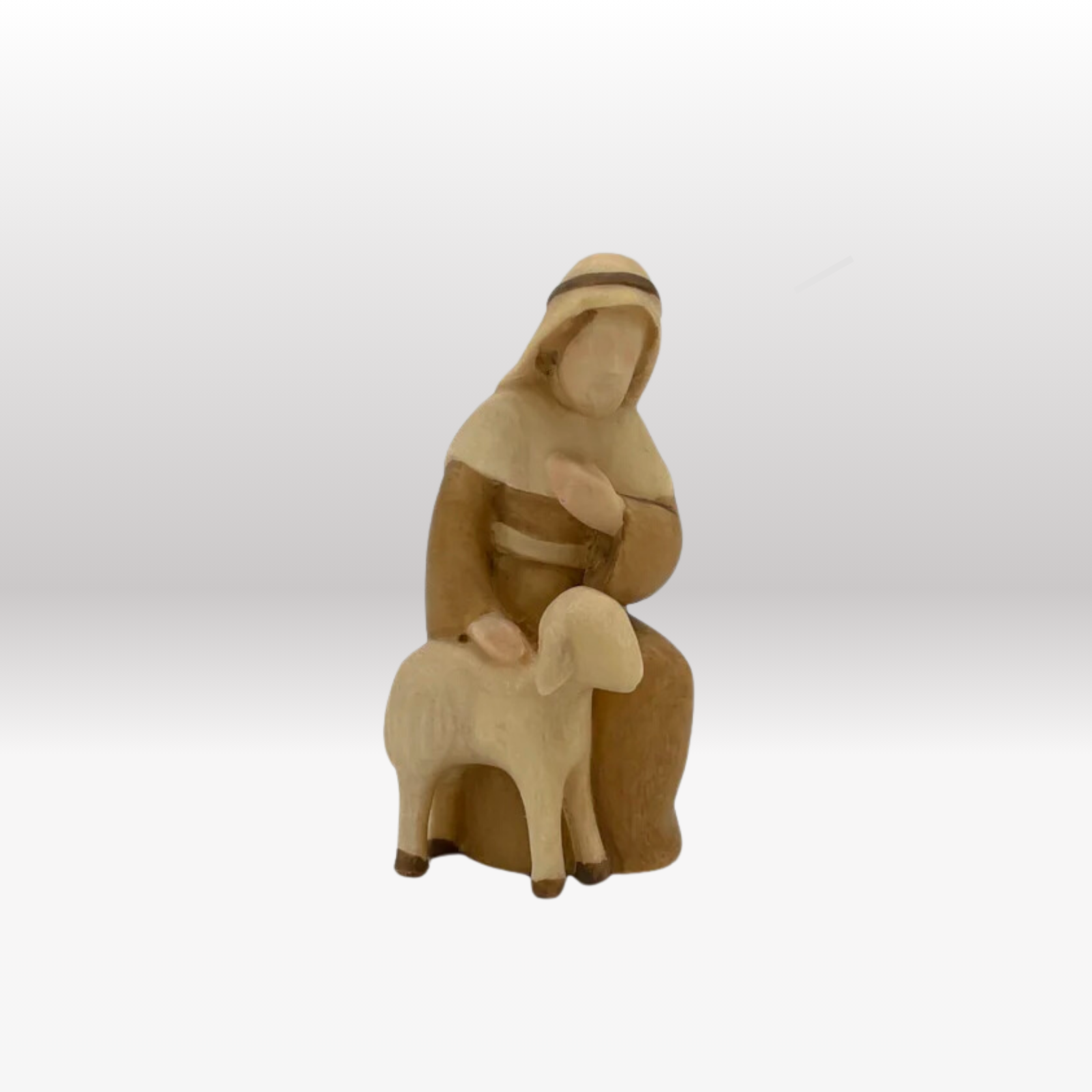 Shepherd kneeling and sheep - Akantus nativity I Akantus